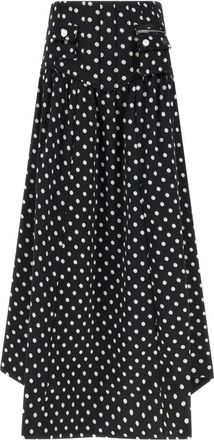 Ganni Femme, Jupes, Noir, Taille: 40 FR Polka-dot Double Satin Long Pocket Skirt