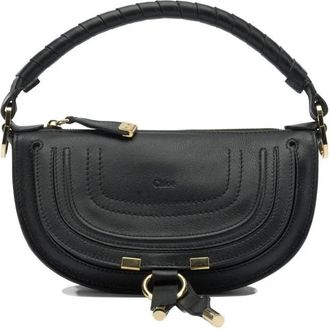 Chlo&eacute; Hobo Bags - Compact Black Saddle-Stitched Shoulder Bag - Gr. unisize - in Schwarz - f&uuml;r Damen