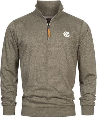 Indicode Hommes INCaspar Sweatshirt | Sweat-Shirt à col Montant Army XXL