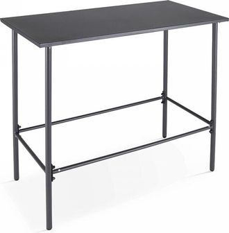 Oviala Oviala - Table haute rectangulaire en acier anthracite - 120x60x105 cm - Pour 6 personnes - Peinture &eacute;poxy anti-rouille - Design industriel moderne