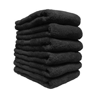 Douceur d'Intérieur 6 Badetücher, 90 x 150 cm, 100% Baumwolle, Schwarz