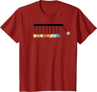 MathWare Lustige nerdige Planeten Newtons Cradle Lehrer f&uuml;r Weltraumwissenschaften T-Shirt