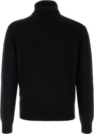 Ami Cashmere Blend Turtleneck Sweater - Black
