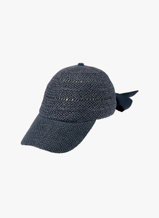 Au Printemps Paris Casquette avec noeud en raphia