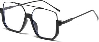 Generic Lunettes De Soleil M&eacute;tal Grand Cadre Hommes Et Femmes Rue Photographie Vacances(Clear)