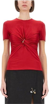 Versace Femme, Tops, Rouge, Taille: 36 FR Embellished Twist Front Top
