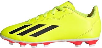 adidas Unisex X Crazyfast League Laceless Firm Ground Boots, Solar Yellow / Core Black / Cloud White, 43 1/3 EU