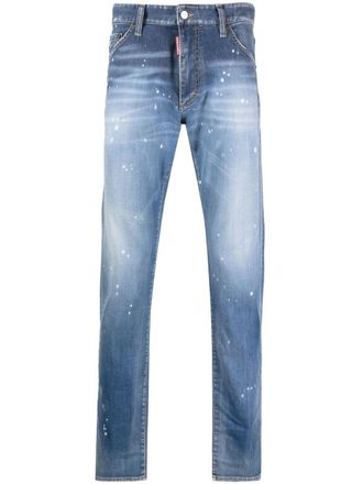Dsquared2 jean &agrave; effet taches de peinture - Bleu