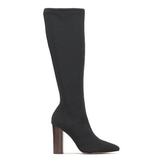 Kazar Stiefel aus Stretchstoff mit braunen Abs&auml;tzen - - Shoes - Damen - Schwarzk - 38 EU