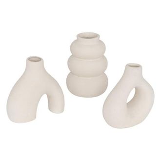 Atmosphera Atmosphera - Lot de 3 soliflores iora céramique Blanc h9cm