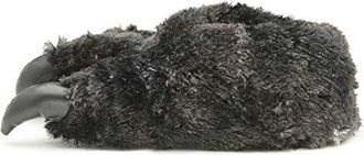Footwear Studio Dunlop Chaussons fantaisie pour homme en fausse fourrure - Noir - Monster Black Claw, 42/43 EU