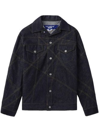 Junya Watanabe Jeansjacke mit Kontrastnähten - Blau
