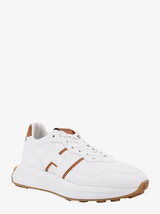 Hogan Womens Leather Sneakers With Side Logo White Trainers