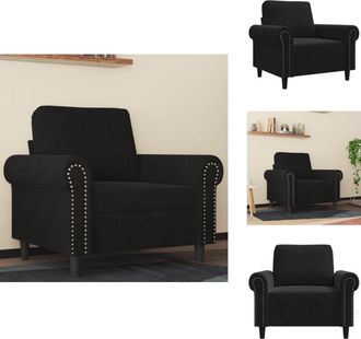 vidaXL Sessel Schwarz 60 cm Samt - Samtsofa - Schwarzes Sofa - Wohnzimmersofa - Lounge Chair - Gemütlicher Sessel