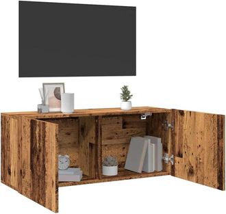 vidaXL Meuble tv mural vieux bois 100x30x41 cm - Vidaxl