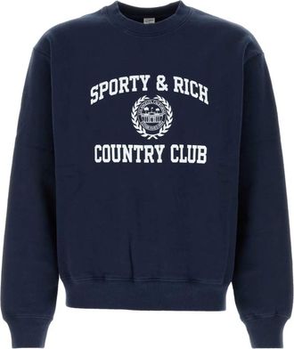 Sporty & Rich Homme, Sweatshirts et sweats &agrave; capuche, Bleu, Taille: XS Cotton SweaT-shirt
