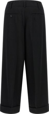 Comme Des Gar&ccedil;ons Virgin Wool Wide-Leg Trousers - Black