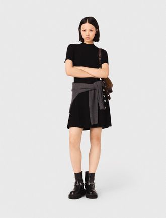 Maje Kurzes Strickkleid Mit Kn&ouml;pfen - Schwarz - Gr&ouml;&szlig;e 32 - Maje