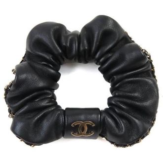 Chanel Pre-owned Leder Haar-Accessoire - - Pre-owned - Damen - Schwarzk - ONE SIZE