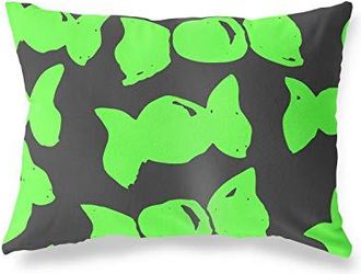 Bonamaison Le Jardin du Lin Kissenbezug Zierkissenbezug Neon Grün-Rauch Kissenbezug, Für Bett, Auto, Sofa, Haus, Wohnzimmer, Schlafzimmer, Dekoration, 45x60 Cm -