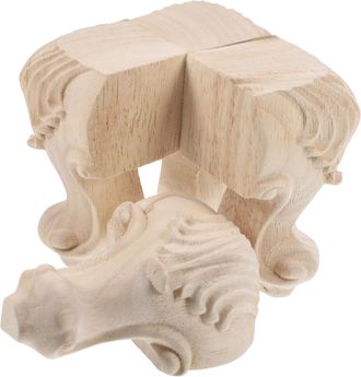 Valiclud 4 Stück Massive Holz Möbelbeine Unbehandelt Stabile Sofabeine Ersatz Füße für Couch Schrank Kommode Verwendbar