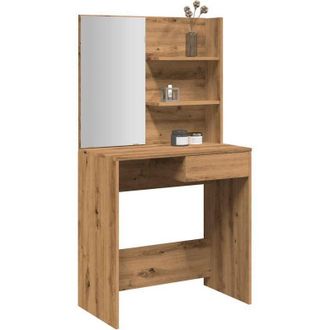 vidaXL Coiffeuse avec miroir ch&ecirc;ne artisanal 74,5x40x141 cm - Vidaxl
