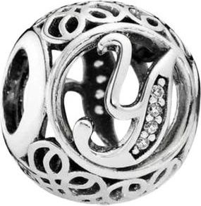 Pandora Vintage Buchstabe Y Charm mit klarem Zirkonia - - Accessories - Damen - Grau - ONE SIZE