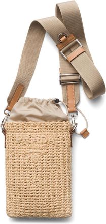 Prada Smartphone-H&uuml;lle mit Logo-Stickerei - Nude