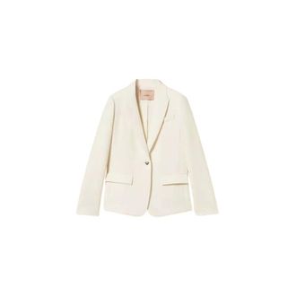Twinset Femme, Vestes, Blanc, Taille: 40 FR Giacca blazer in cr&ecirc;pe