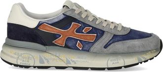 Premiata Homme, Chaussures, Multicolore, Taille: 41 EU Baskets Mick Bleu Gris avec D&eacute;tails Orange
