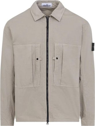 Stone Island Baumwollhemd - - Shirts - Herren - Grau - M