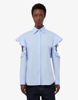 Moschino Chemise en popeline de coton stretch - Bleu