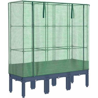 vidaXL Jardini&egrave;re sur&eacute;lev&eacute;e avec housse aspect rotin 120x40x140 cm vidaXL