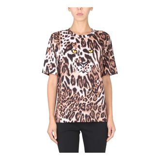 Moschino Crew Neck Animalier T-Shirt - - Tops - Damen - Mehrfarbig - 2XS