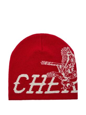 Cherry Los Angeles bonnet &agrave; logo en intarsia - Rouge