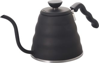 Hario Hario V60 Buono Tropfkessel, Schwanenhals, Kaffeekessel, 1,2 l, Edelstahl, Schwarz