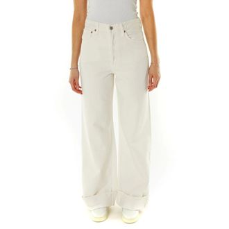 A Gold E Femme, Pantalons, Beige, Taille: W31 Jean Large Taille Haute