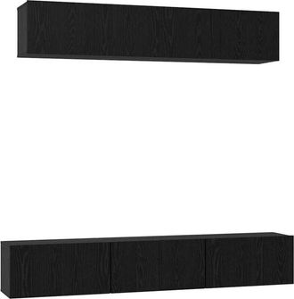 vidaXL Vidaxl - TV-Schrank-Set 6 pcs Schwarze Eiche 100 x 30 x 30 cm