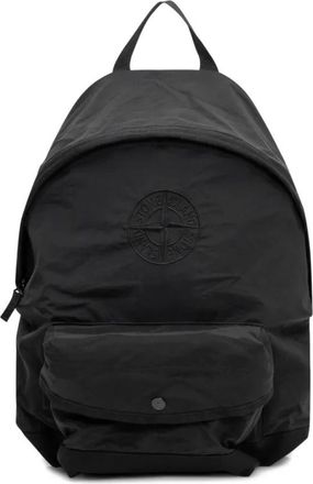 Stone Island unisex, Sacs, Noir, Taille: ONE Size Sac &agrave; dos Econyl avec broderie logo