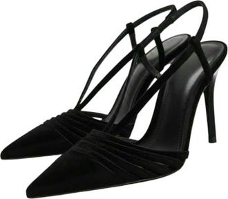 Generic YUJIEBB Escarpins &agrave; talons hauts sexy &agrave; bout pointu pour femme avec sangle arri&egrave;re &eacute;lastique et chaussures confortables, Noir, 36.5 EU