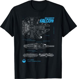 Star Wars Millennium Falcon Diagram T-Shirt