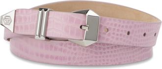 Philipp Plein Femme, Accessoires, Rose, Taille: 80 CM Leather Belt Cocco