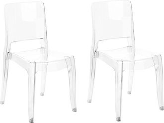 Beliani Esszimmerstuhl 2er Set WESTBRIDGE Transparent