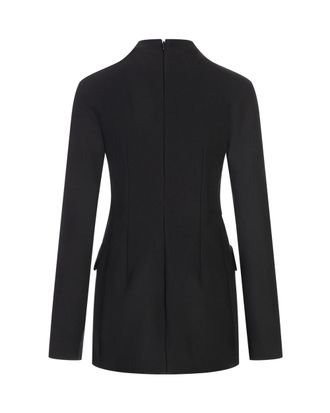 Sportmax Womens Fitted High-Neck Dress Black Shell: Polyester Evening Suits