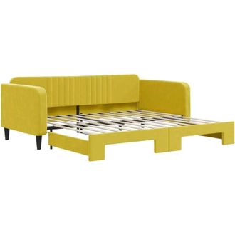 vidaXL Tagesbett Ausziehbar Gelb 100x200 cm Samt Vidaxl