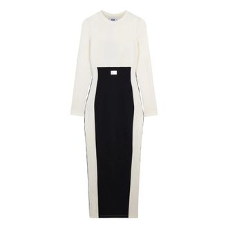 GCDS Gcds, Femme, Robes, Multicolore, Taille: 40 FR Robe Longue &agrave; Passepoil Contrastant