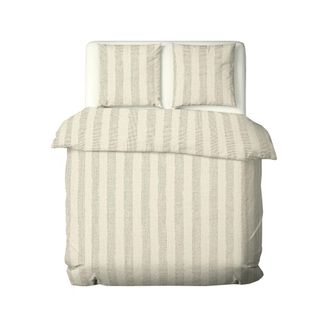 JACK by Mistral Flanell Biber Kuschel Bettw&auml;sche 2 TLG. 135x200cm Streifen Taupe Braun Punkte Baumwolle