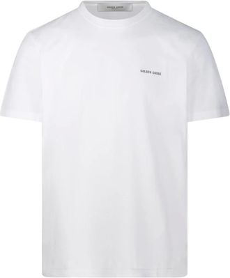 Golden Goose Homme, Tops, Blanc, Taille: L T-Shirt Regular Logo Print