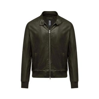 Bomboogie Bomber en cuir Friz - Homme - Vestes - Brun - Taille: 2XL