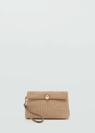 Mango Pochette rabat beige - Femme - Taille unique - MANGO